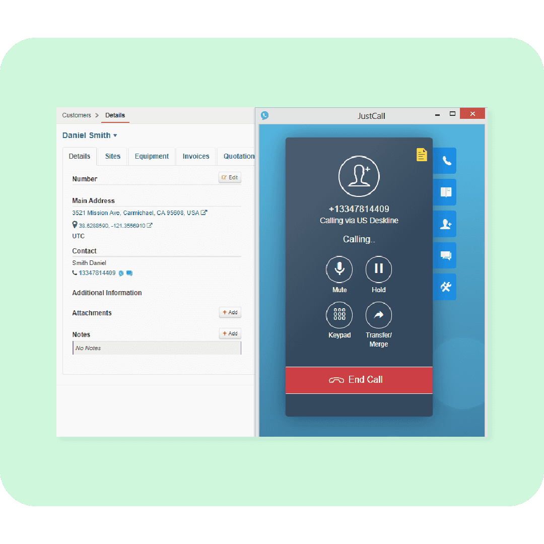 Integrate Calls and Texts with Synchroteam | JustCall.io