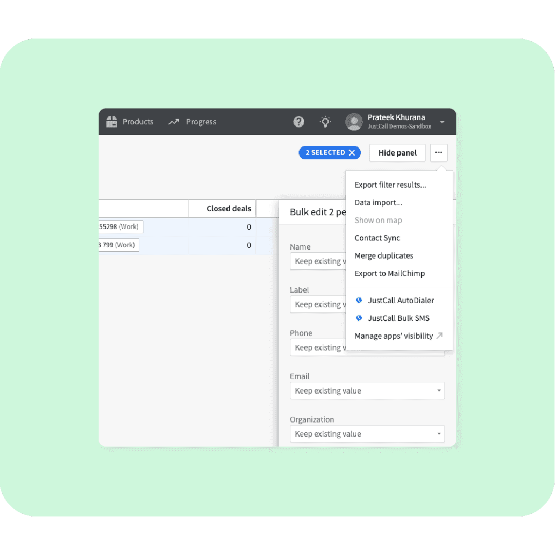 Integrate JustCall with Pipedrive for Call and SMS