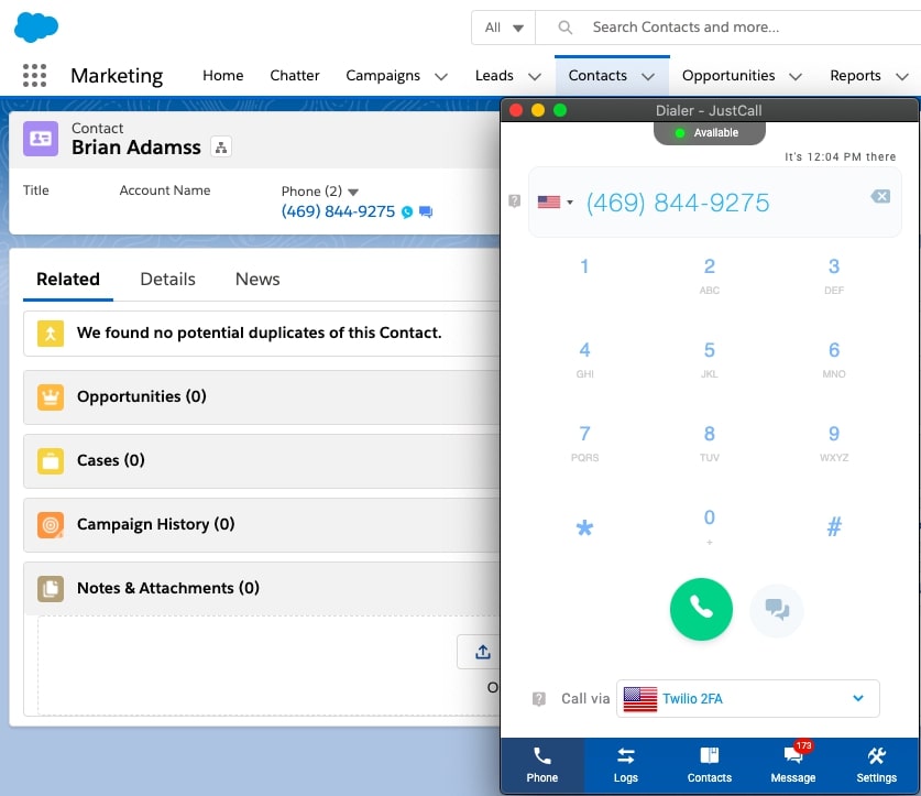 Salesforce CTI Integration|Salesforce Telephony Integration|JustCall.io