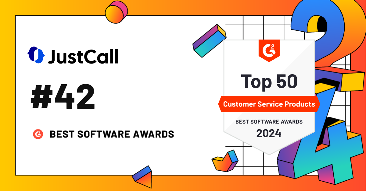 JustCall Named Among Top 50 Customer Service Products for 2024 by G2